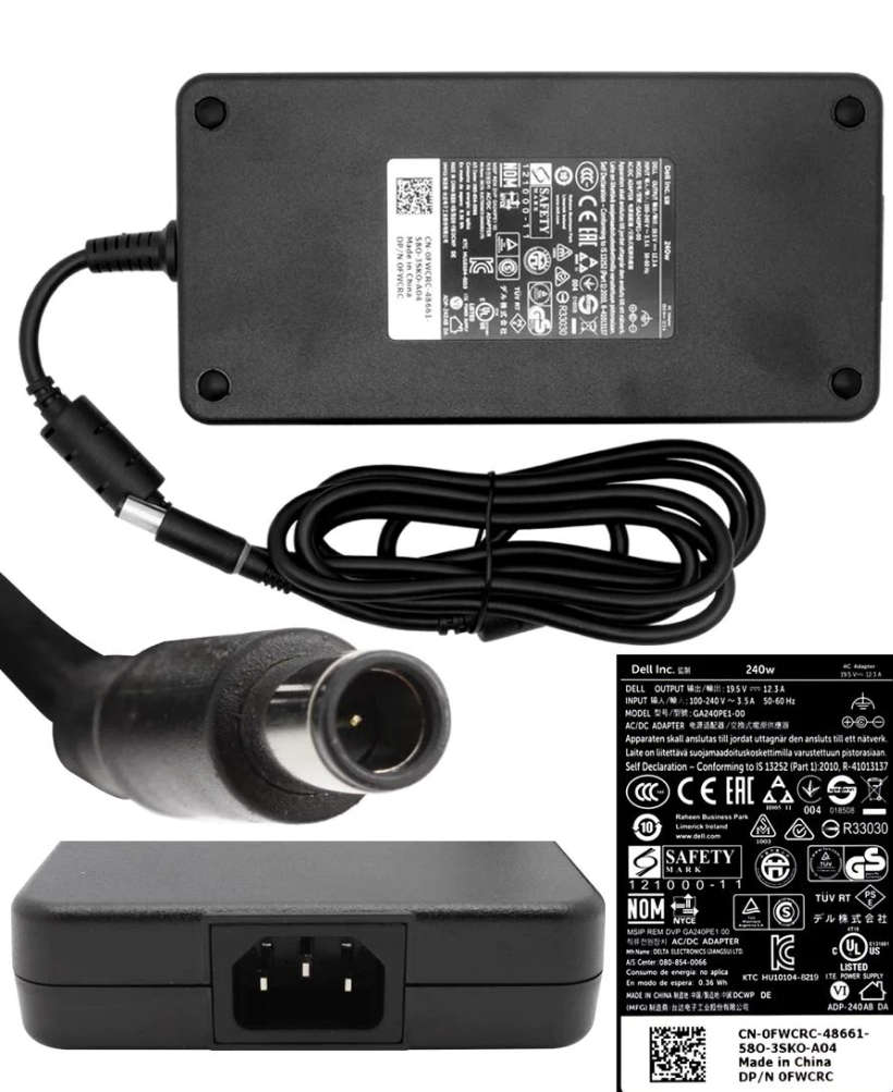 Chargers - Dell Alienware 240W 19.5V 12.3A 7.4*5.0mm Laptop Charger was listed for 999.00 on 29 ...